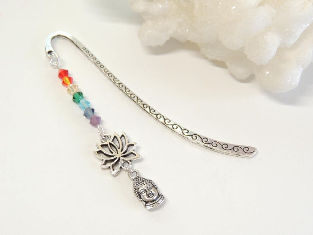Chakra Lotus Flower Buddha Bookmark, Yoga Bookmark, Zen Bookmark, Gift ...