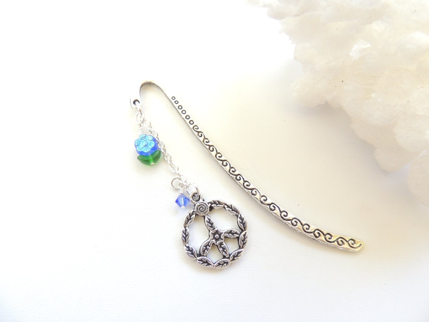 Peace Sign Flower Bookmark Handmade Bookmarks Flower - Etsy