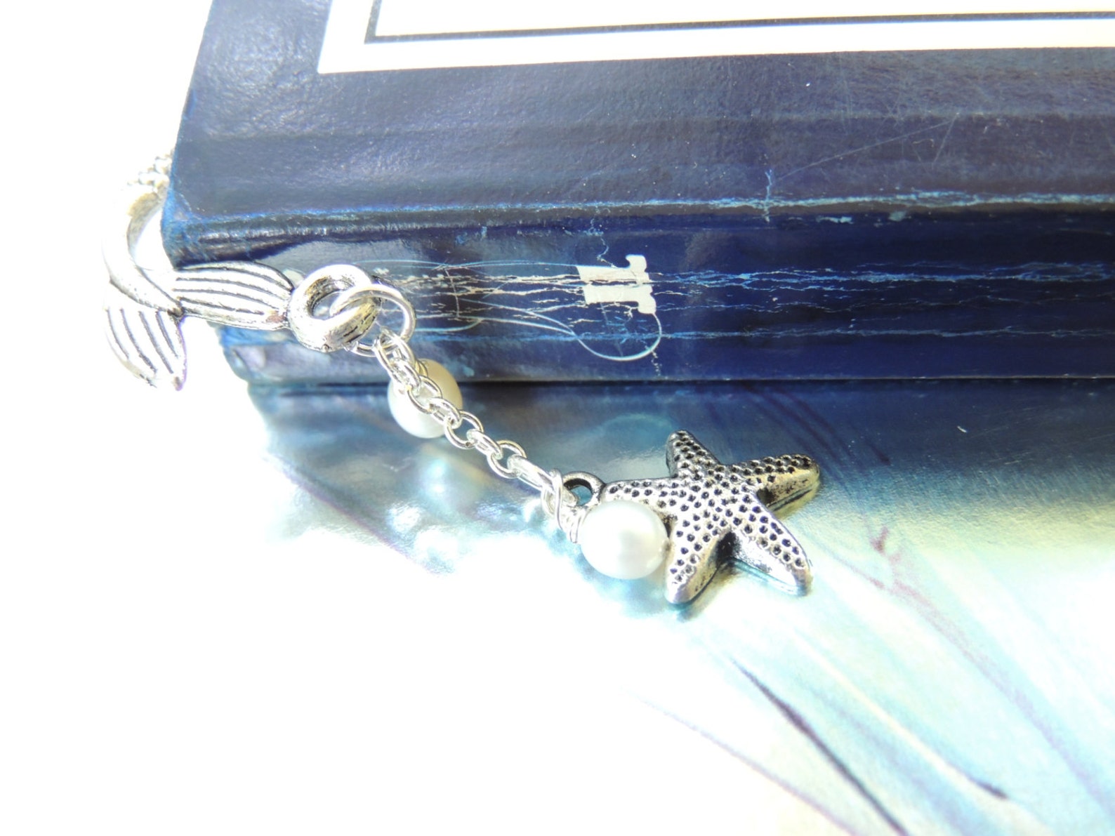 Mermaid Pearl and Shell Bookmark, Starfish Bookmark, Sealife Bookmark ...