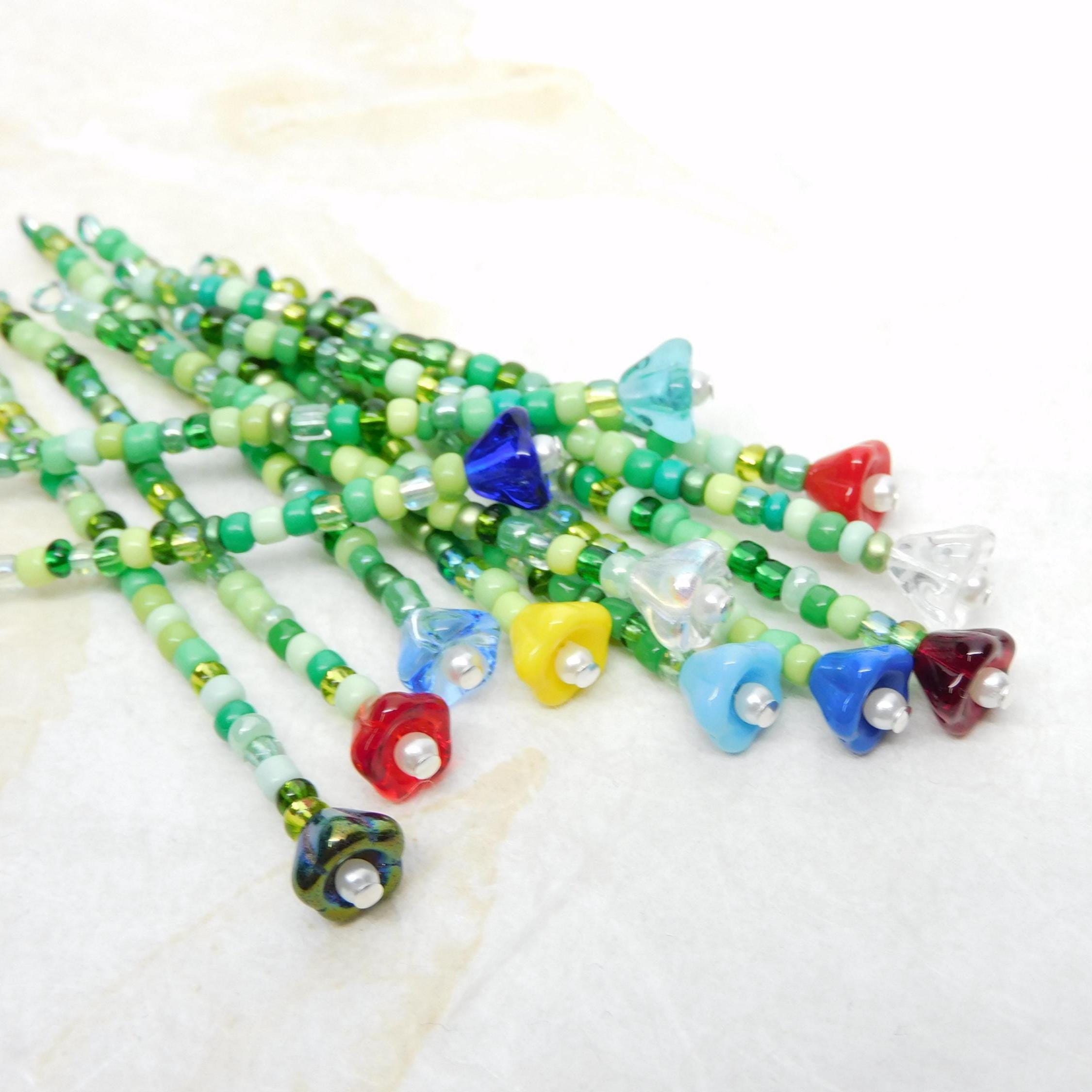Mini Beaded Glass Flower You Choose Color, Party Favor, Handmade Beaded ...