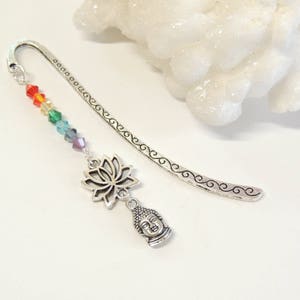 Chakra Lotus Flower Buddha Bookmark, Yoga Bookmark, Zen Bookmark, Gift ...