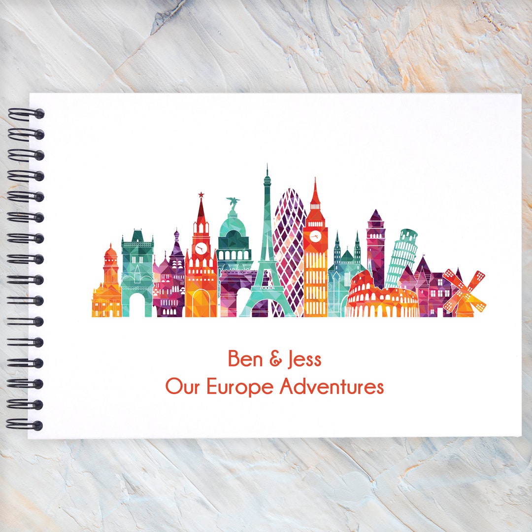 Personalised EUROPE A3/a4/a5/square Travel Holiday Scrapbook, Memory ...