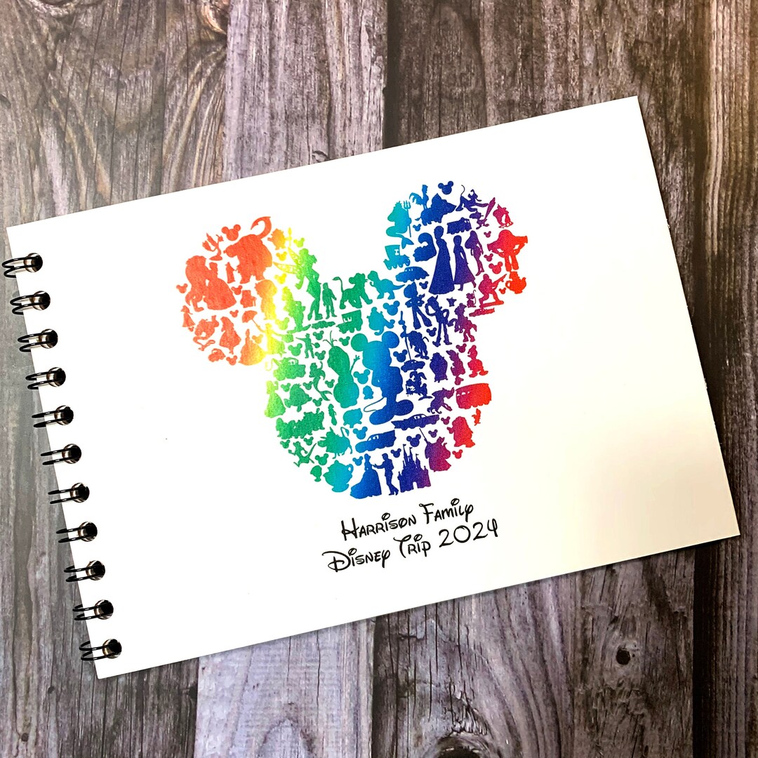 Personalised Rainbow Disney Character Autograph Book, Disney Land ...