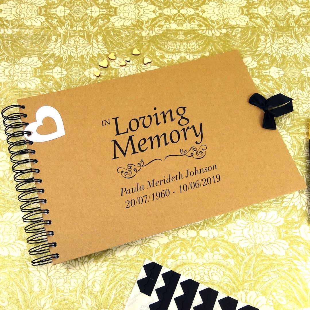 Bespoke, Condolence Book, Personalised A5 A4 , Scrapbook, Keepsake ...