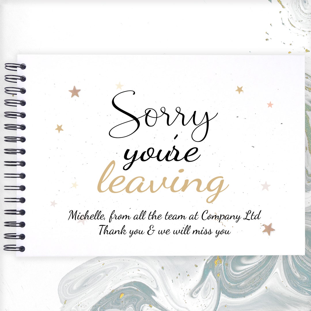 Personalised Sorry You're Leaving A4/A5, Scrapbook, Photo Album, Book ...