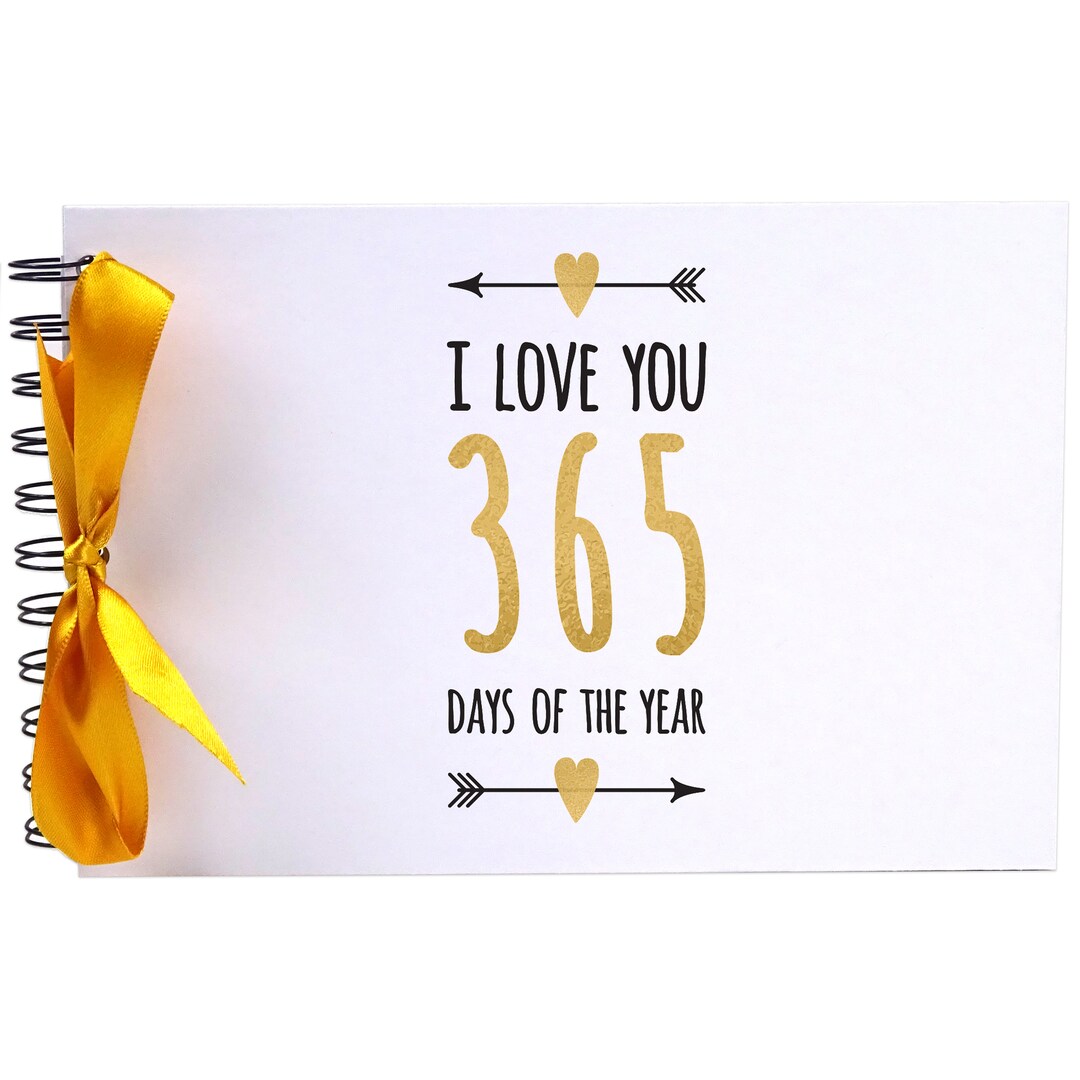 Ribbon, Love You 365 Days, Photo Album, Scrapbook, Blank White Pages ...