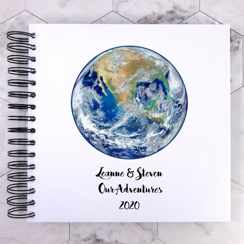 Earth Globe Personalised A5/a4/a3/square Scrapbook Photo - Etsy