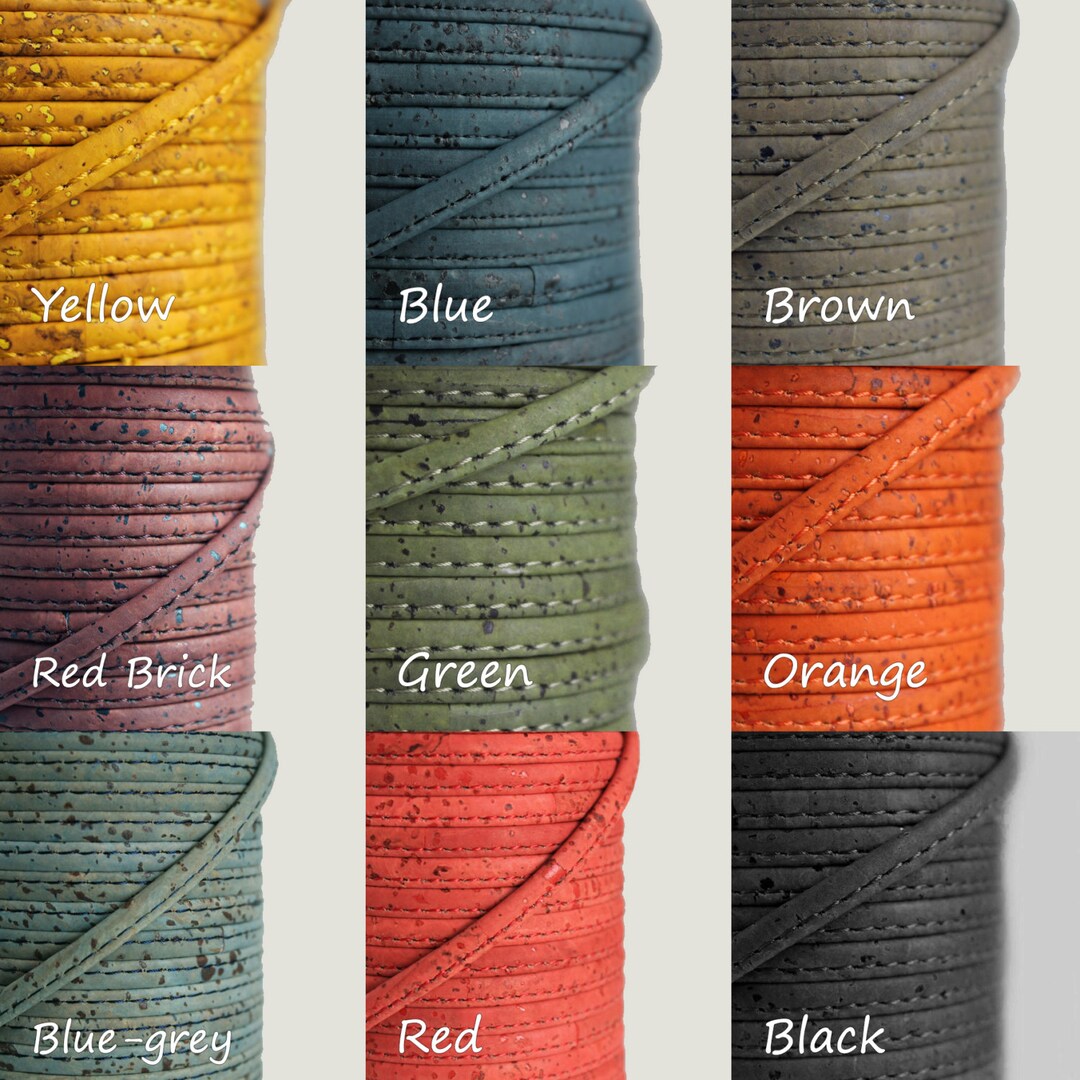 Cork String 6mm - Colors - Etsy