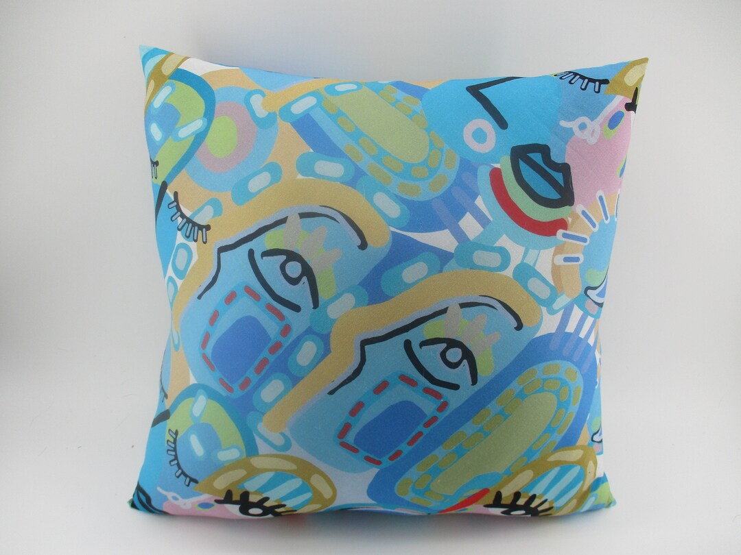 Blue Picasso Faces Pillow: Silky Cotton, Hand Sewn 15"x15". - Etsy