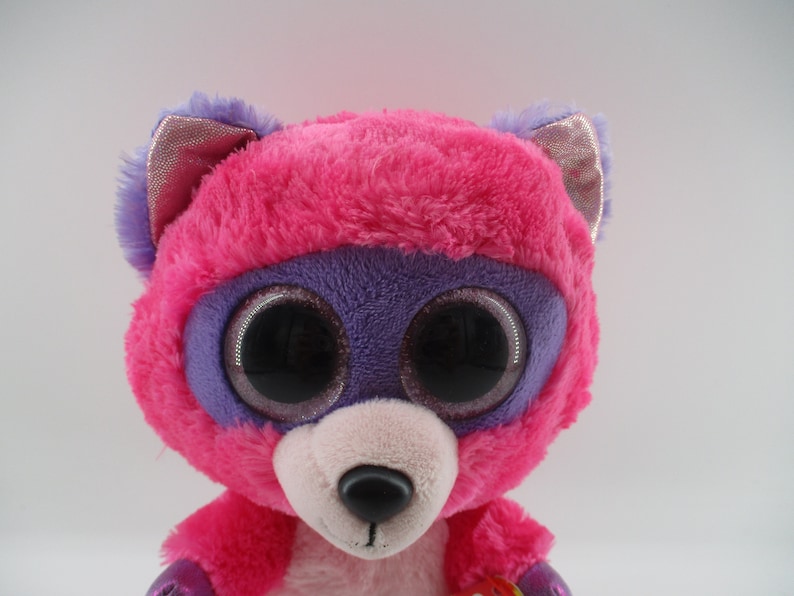 6" Ty Beanie Boo "roxy" Pink and Purple Raccoon, Retired, Mint, Very ...