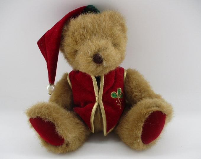 Vintage Godiva Chocolate Bear: 10" Plush With Red Vest & Santa Hat ...