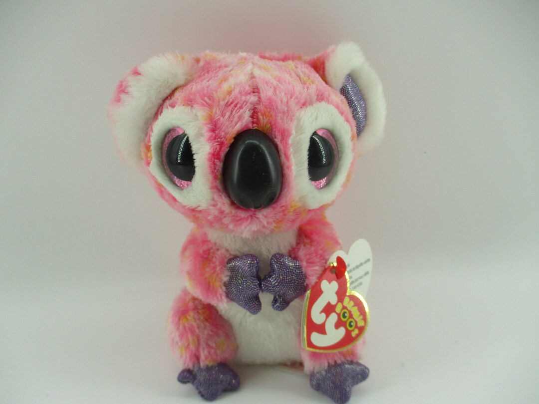 Kacey, 6" Pink, Purple and White Ty Beanie Koala, Retired, Mint, Rare ...
