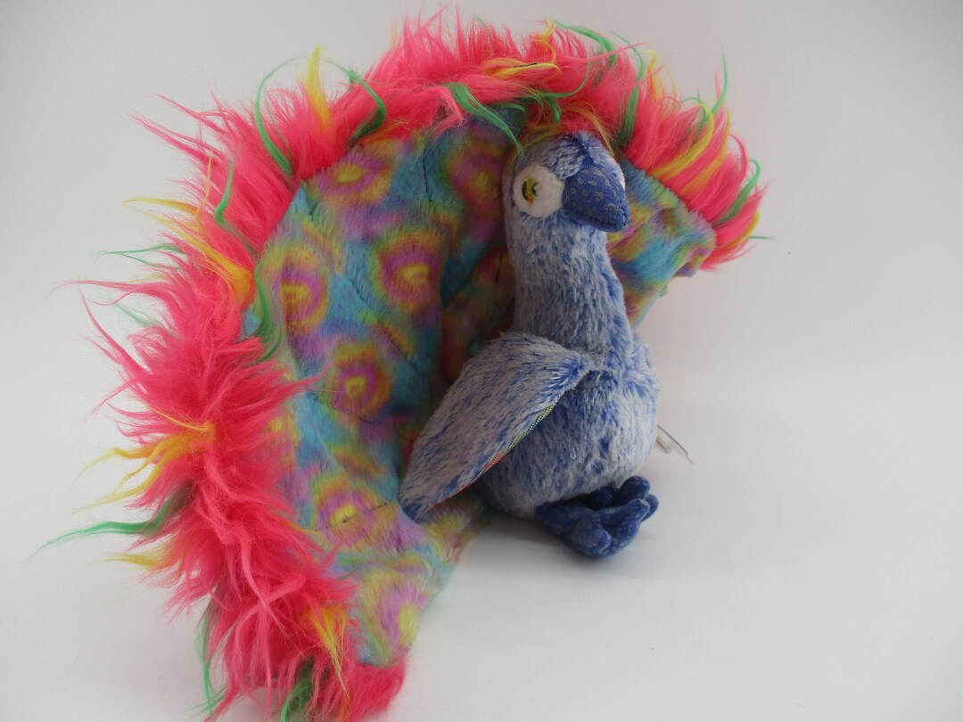 Ty Beanie "flashy" Exotic Peacock With Pastel Colors and Fluff on Head ...