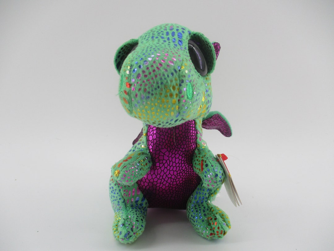 Cinder, 6" Ty Beanie Boo Green and Purple Dragon, Retired, New. - Etsy