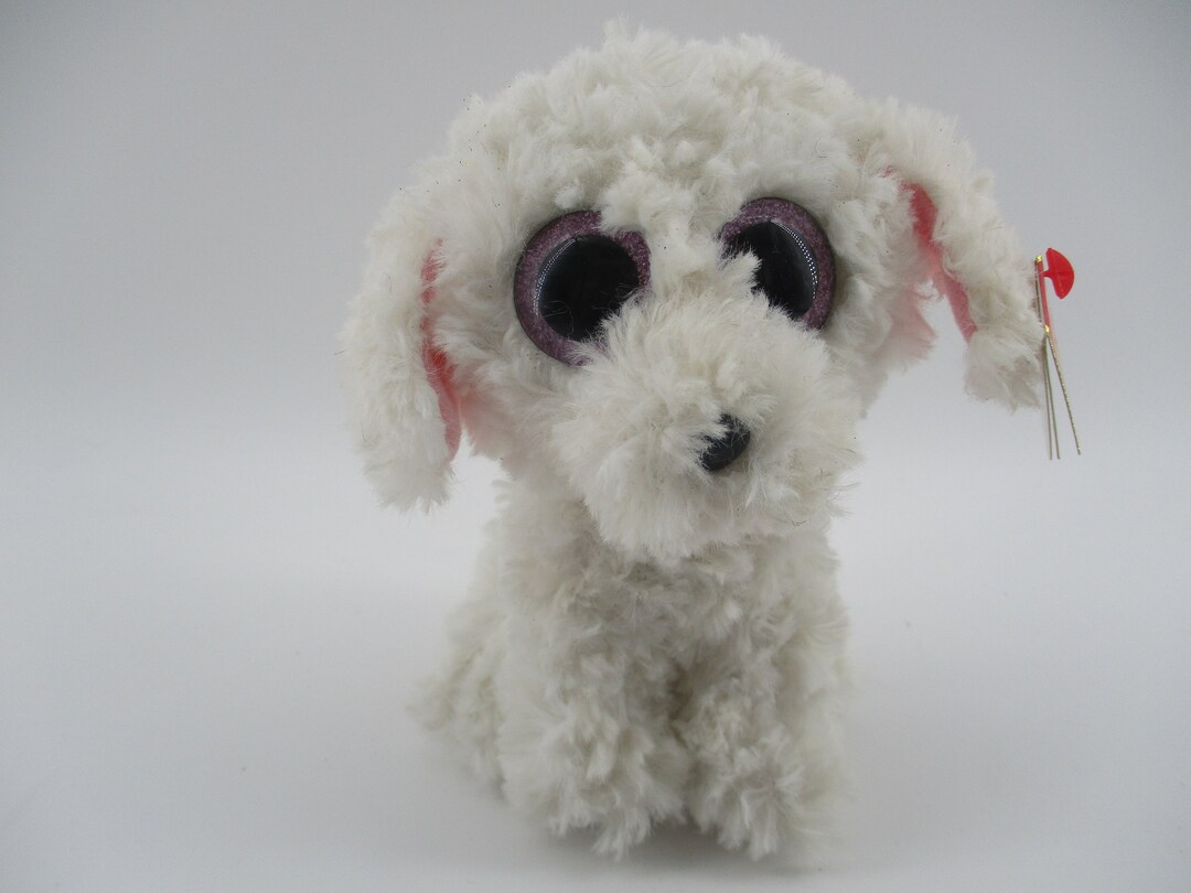 Pippie, 6" White Ty Beanie Boo Dog, Glitter Eyes, Retired, New. - Etsy