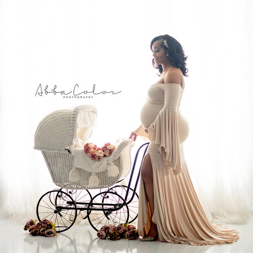 Mermaid Style Maternity Gown For Photo Shoots Angela Gown Etsy