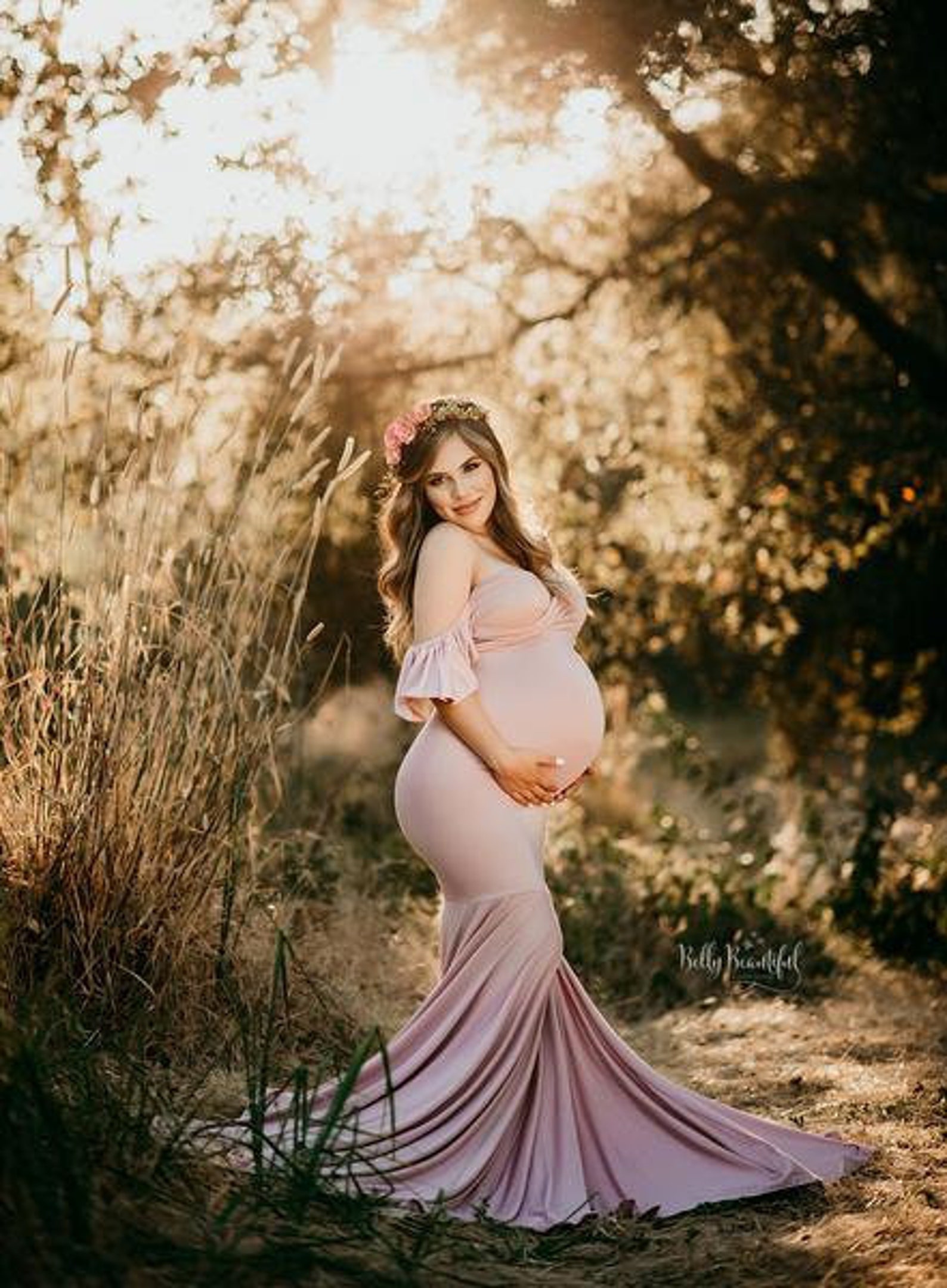 Maternity Gown For Photo Shoot Serenity Gown Fitted Etsy Canada