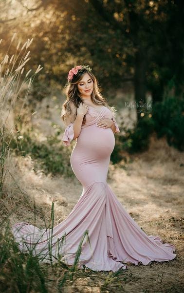 Maternity Gown For Photo Shoot Serenity Gown Fitted Etsy Canada