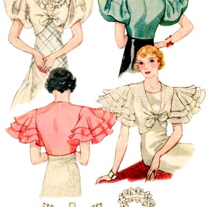1930s Ladies Evening Coatee Reproduction 1933 Sewing Pattern T7391 ...