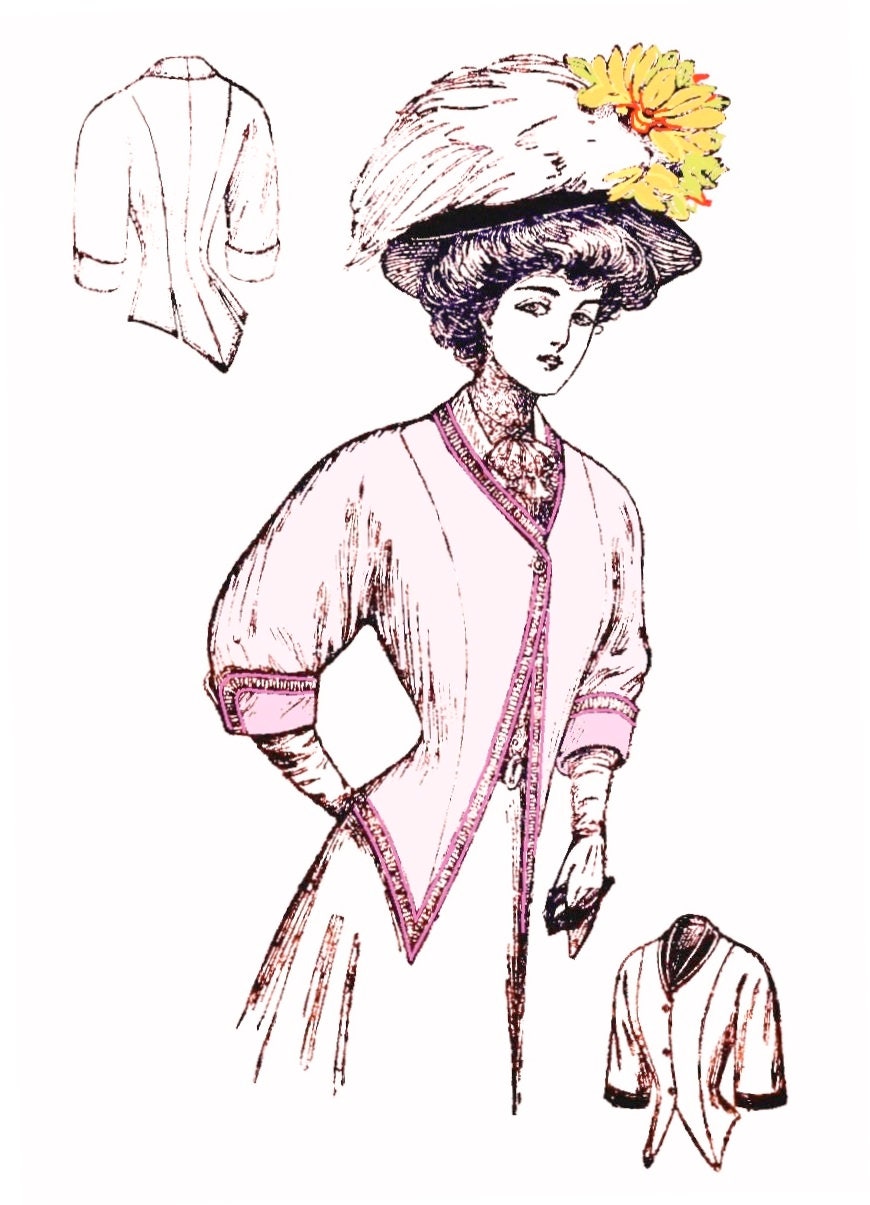 1908 Ladies Coat With Body and Sleeves in One Reproduction | Etsy