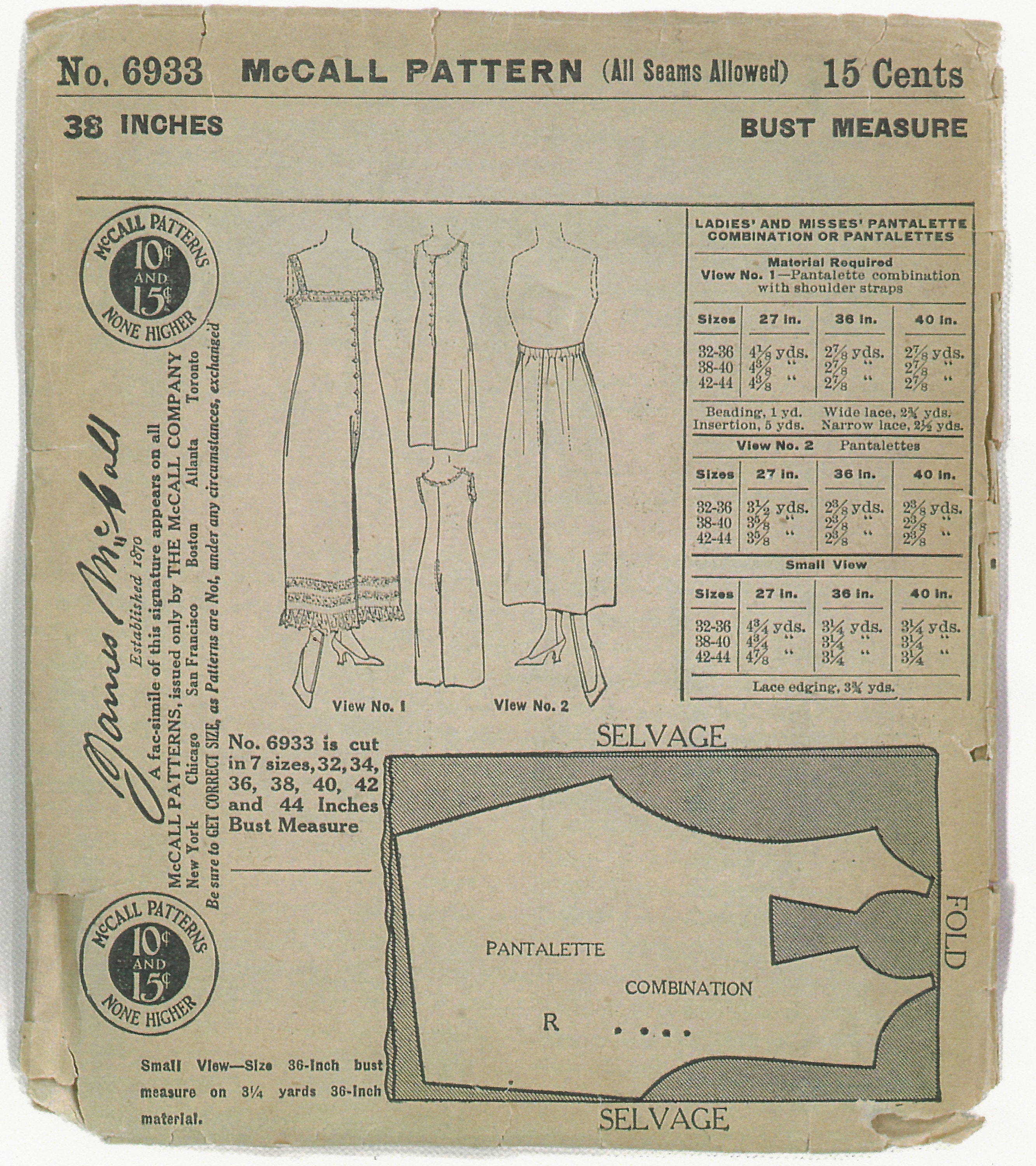 1915 Ladies Pantalettes or Combination Undergarment | Etsy