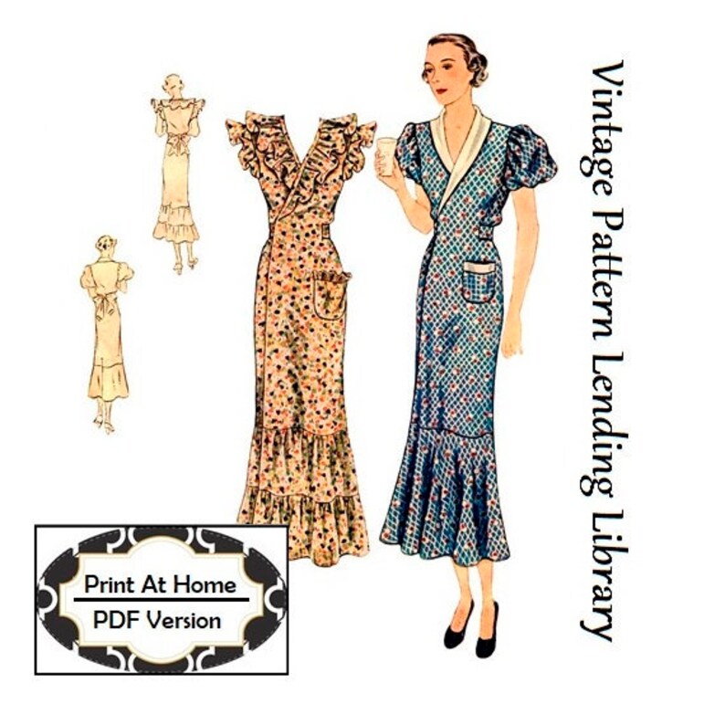 1930s Ladies Hooverette Day Dress INSTANT DOWNLOAD | Etsy