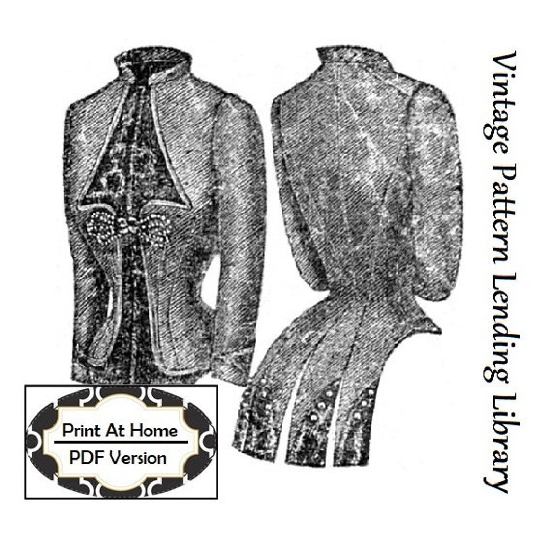 1880s Ladies Victorian Era Basque Jacket - INSTANT DOWNLOAD ...