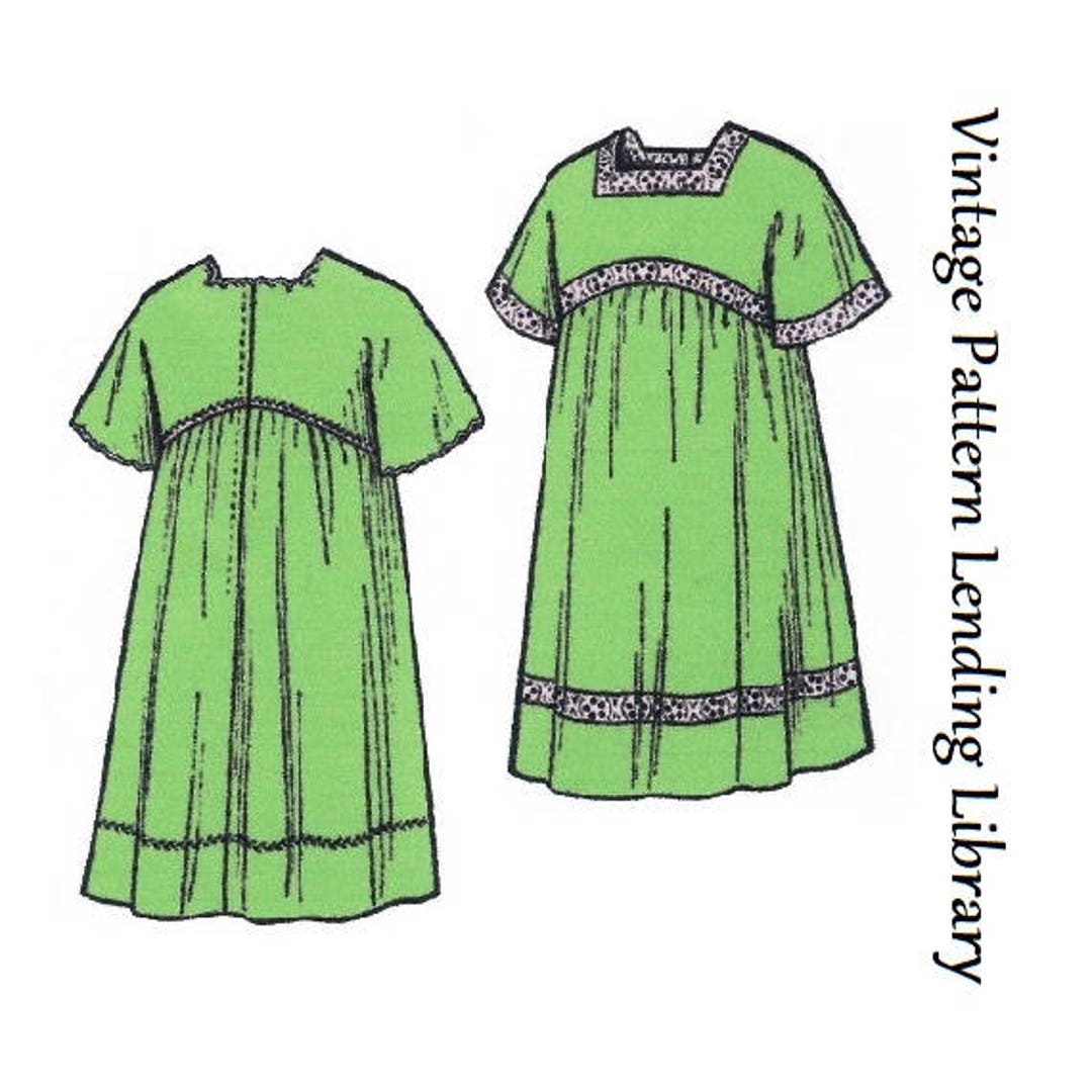 1908 Child's Dress to Wear Over Blouse Reproduction Sewing Pattern ...