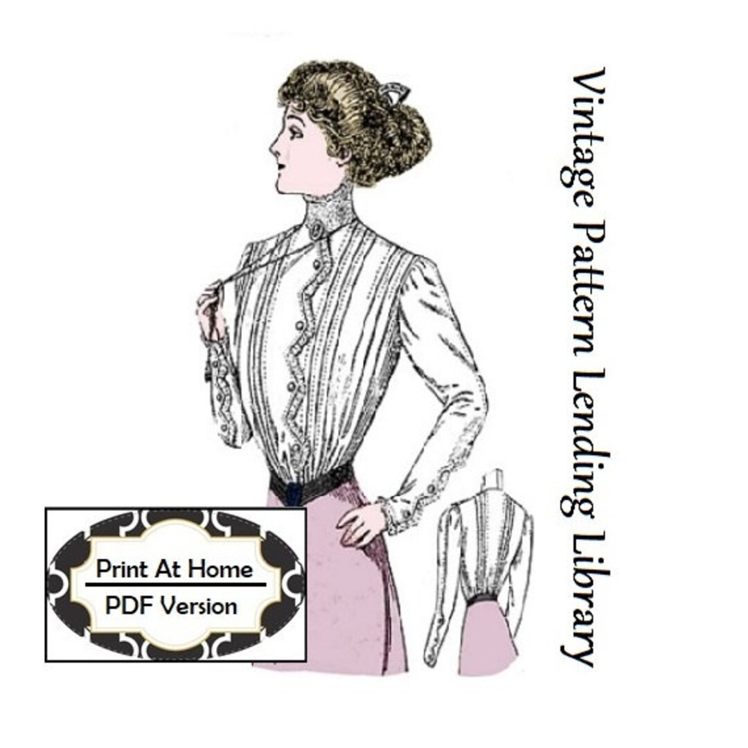 1908 Edwardian Blouse With Zig Zag Detail INSTANT DOWNLOAD Reproduction ...
