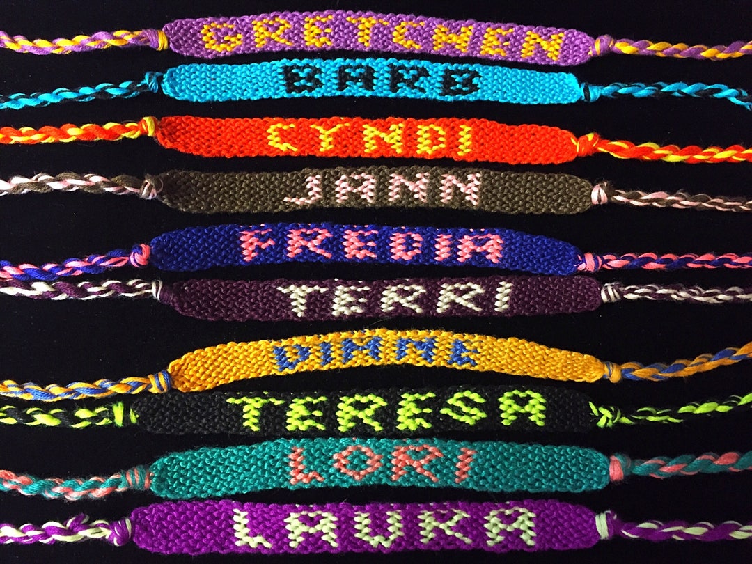 Personalized Name Friendship Bracelet - Woven Name Bracelet - Macrame ...
