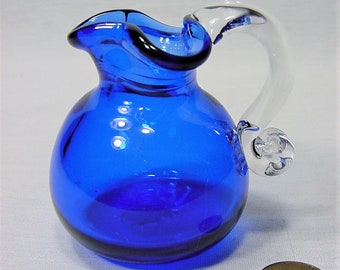 Blue Glass Pitcher - Etsy