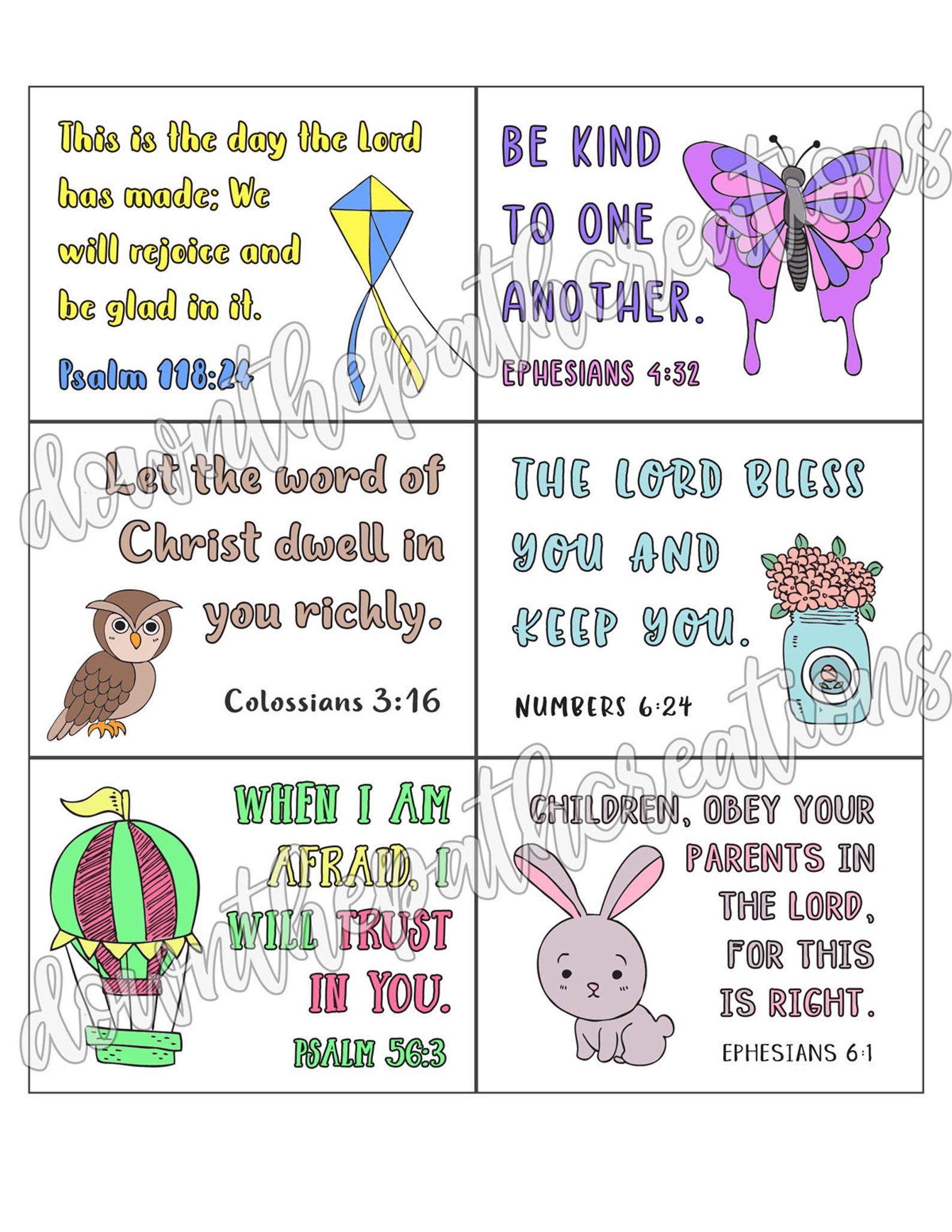 Kids Bible Verse Cards Printable 3x 4 Instant - Etsy