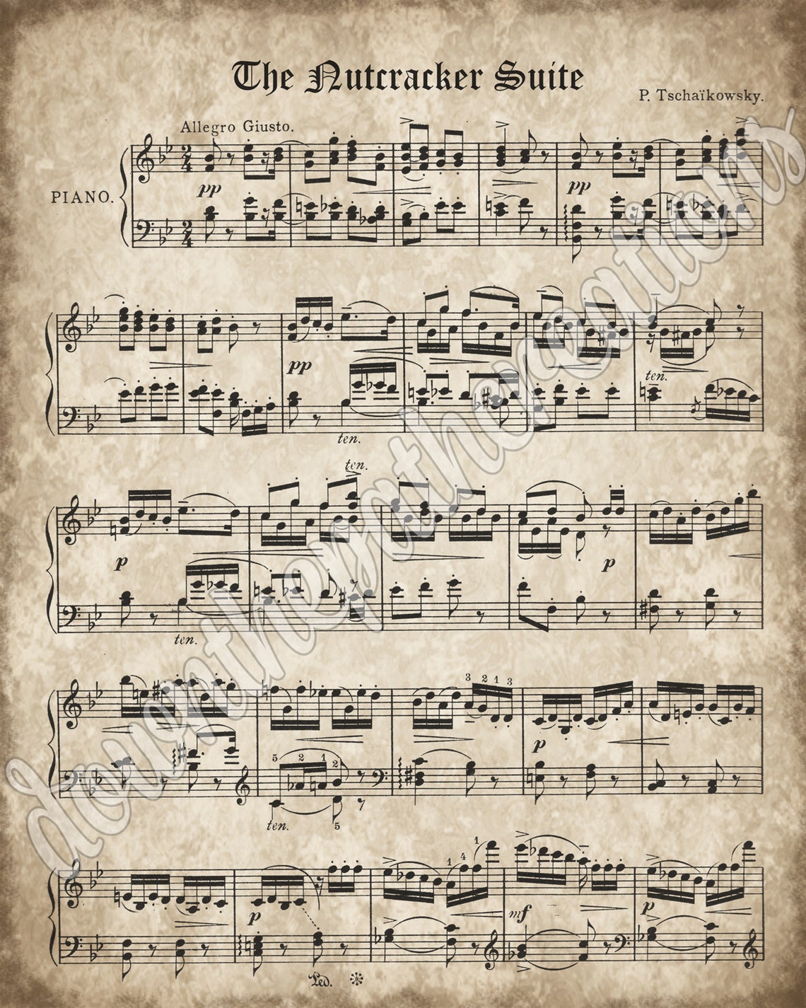 The Nutcracker, Printable Vintage Sheet Music, Instant Download ...