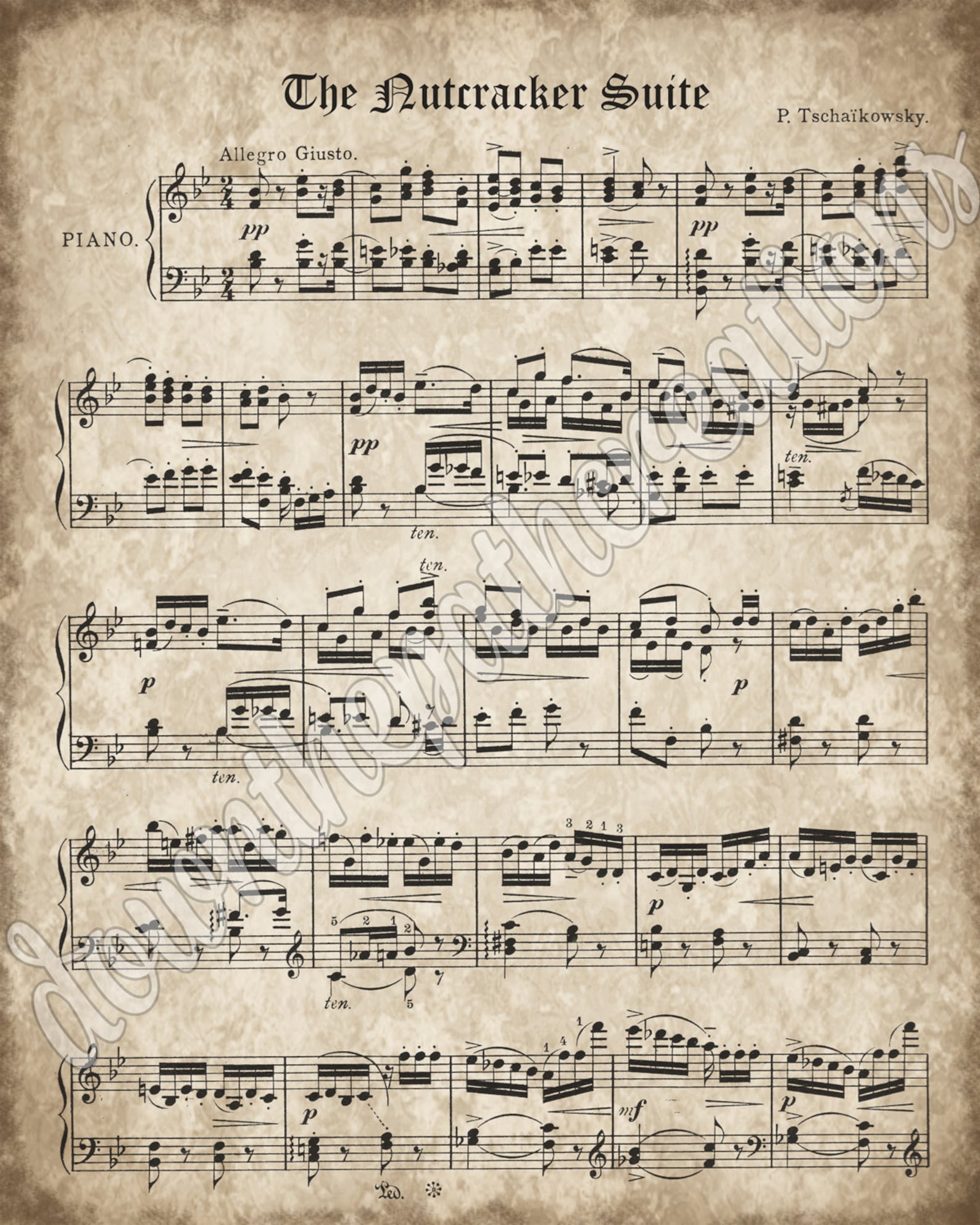 The Nutcracker Printable Vintage Sheet Music Instant | Etsy