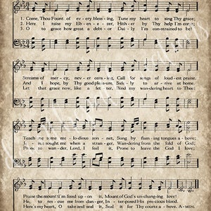 Come Thou Fount Print, Printable Vintage Sheet Music, Instant Download ...