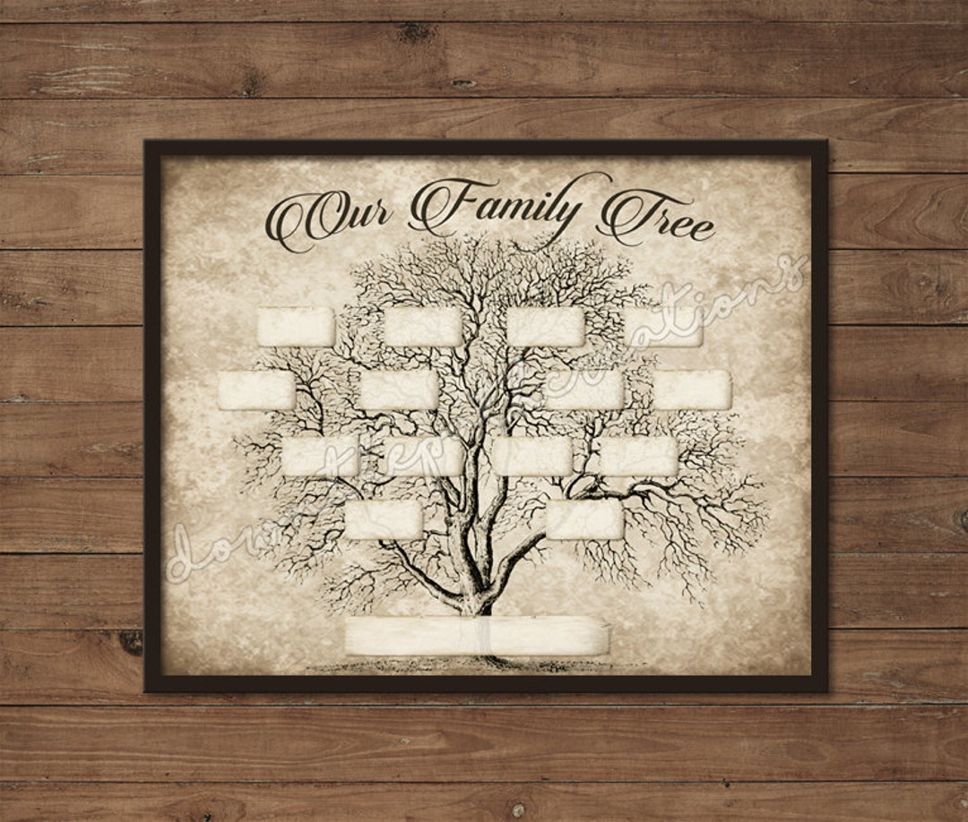 Vintage Family Tree Print Template - Instant Download - Printable, Wall ...