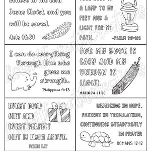 Kids Bible Verse Coloring Cards: Scripture Notes, Lunch Box Tags ...
