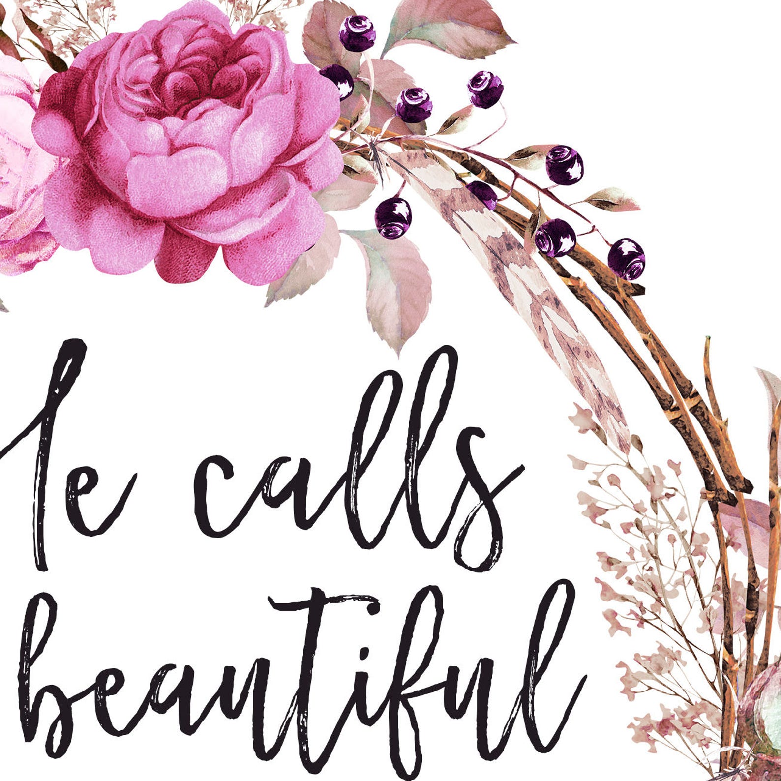 He Calls Me Beautiful One Printable Song of Solomon 2:12 - Etsy