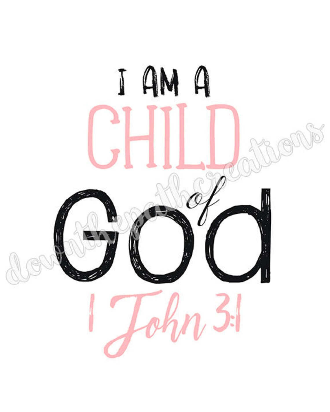 Child of God 1 John 3:1 Print INSTANT DOWNLOAD Pink Girl - Etsy