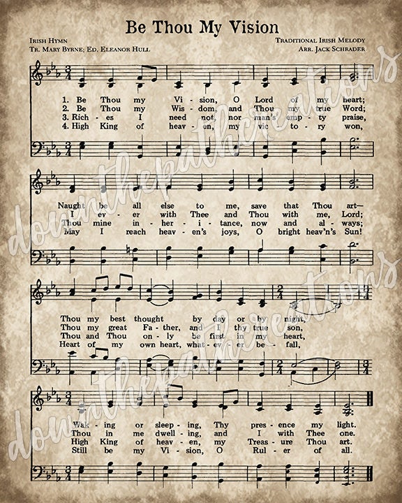 Be Thou My Vision Print, Printable Vintage Sheet Music, Instant ...