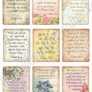 Psalm 91 Printable Bible Verse Cards, 2.5" X 3", Instant Download ...