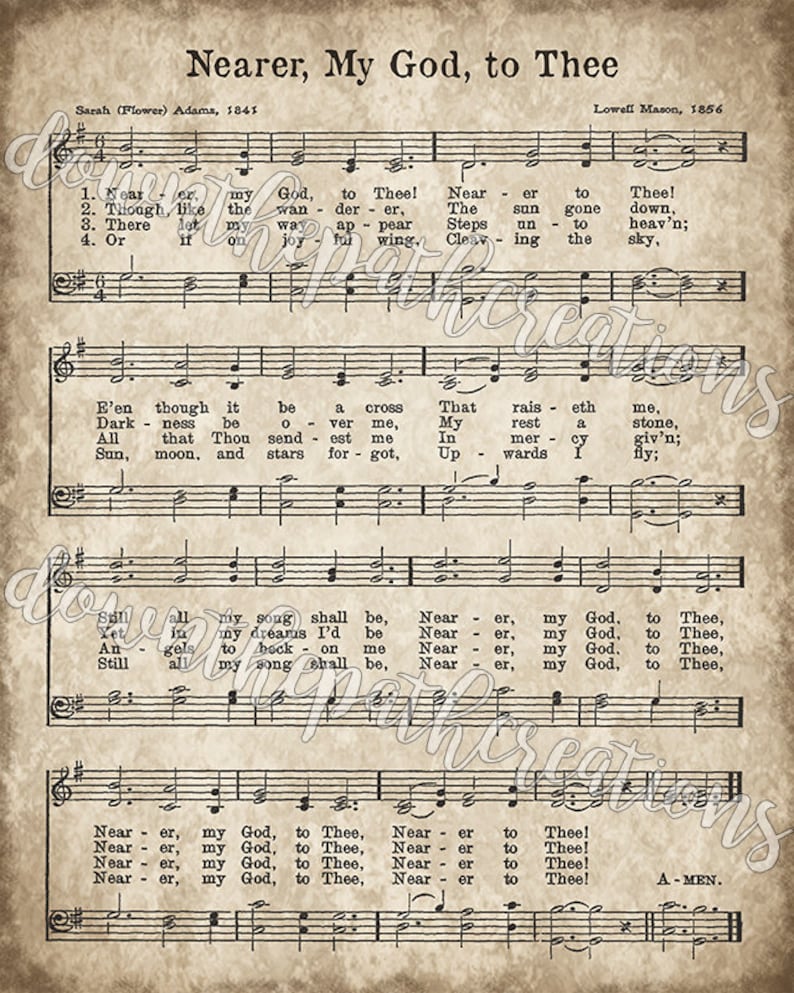 Nearer My God to Thee Print Printable Vintage Sheet Music | Etsy