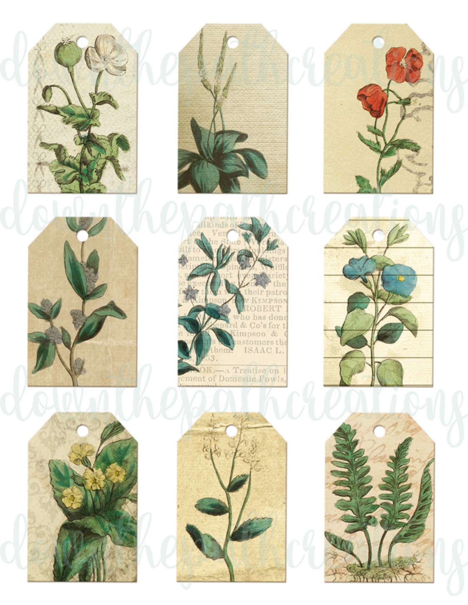 Vintage Medicinal Herb Tags INSTANT DOWNLOAD Printable | Etsy