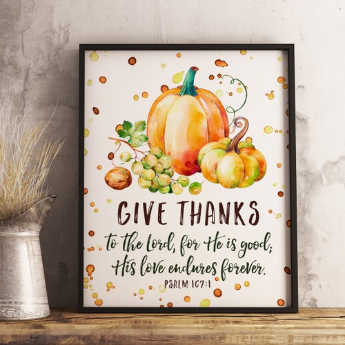 Psalm 9:1 Bible Verse Wall Art Thanksgiving Decor Autumn - Etsy