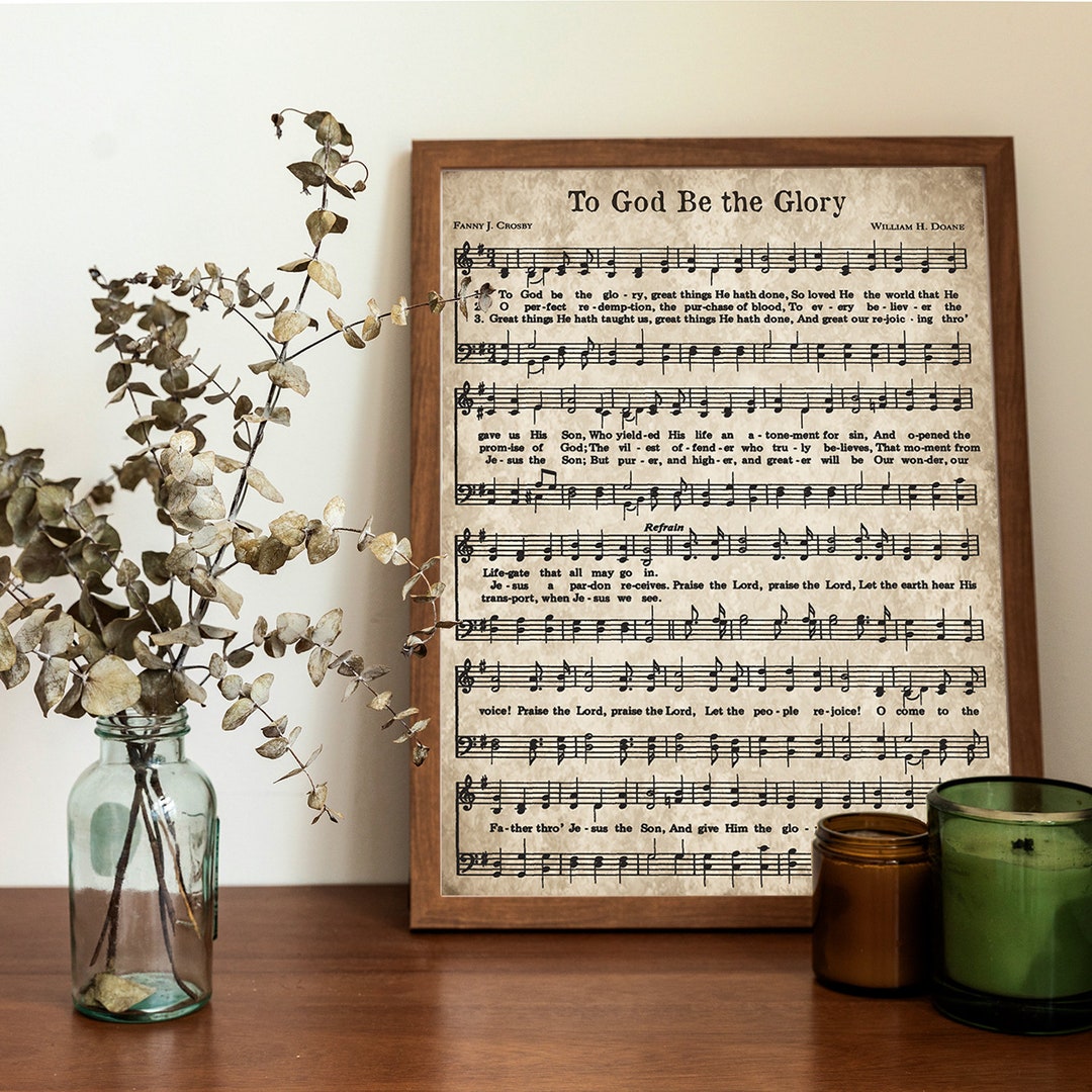 To God Be the Glory Print Printable Vintage Sheet Music, Instant ...