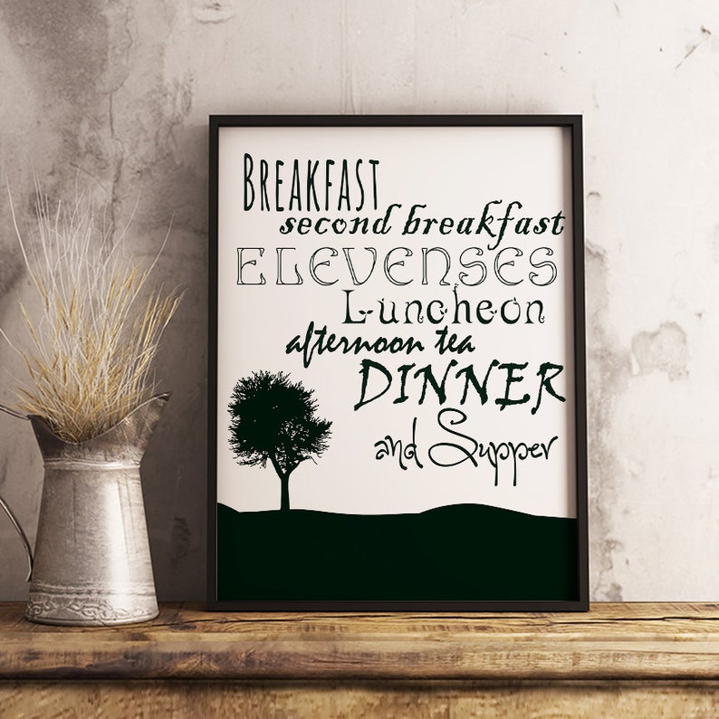 Hobbit Meals Schedule Menu Second Breakfast Elevenses | Etsy