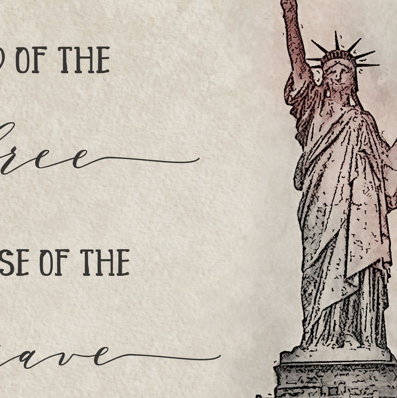 Statue of Liberty Printable, Land of the Free Because of the Brave ...