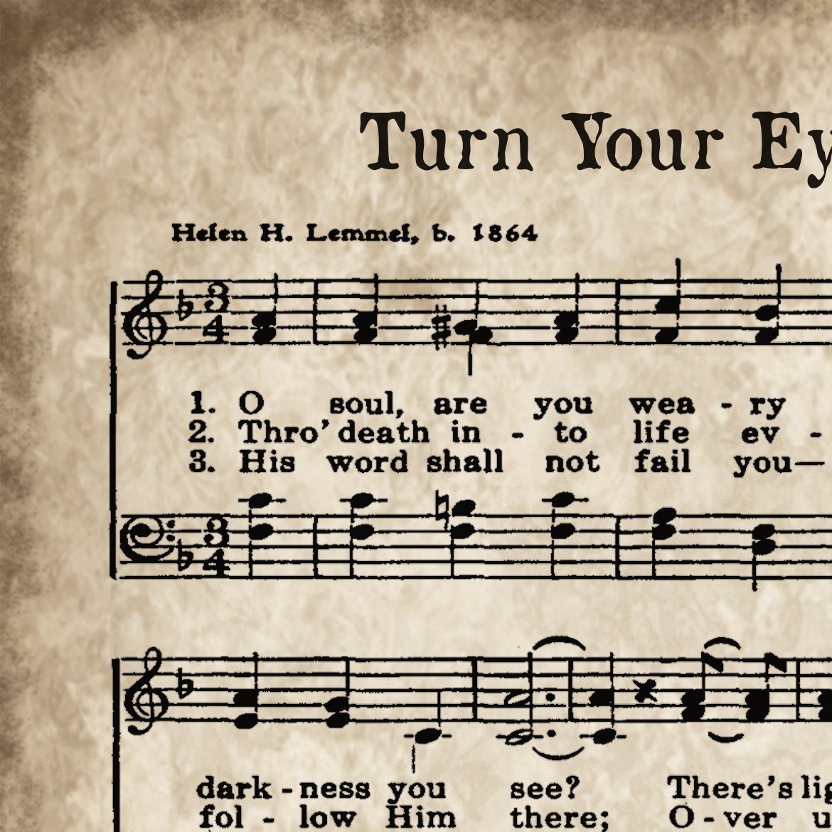 Turn Your Eyes Upon Jesus Hymn Printable — Down the Path Creations