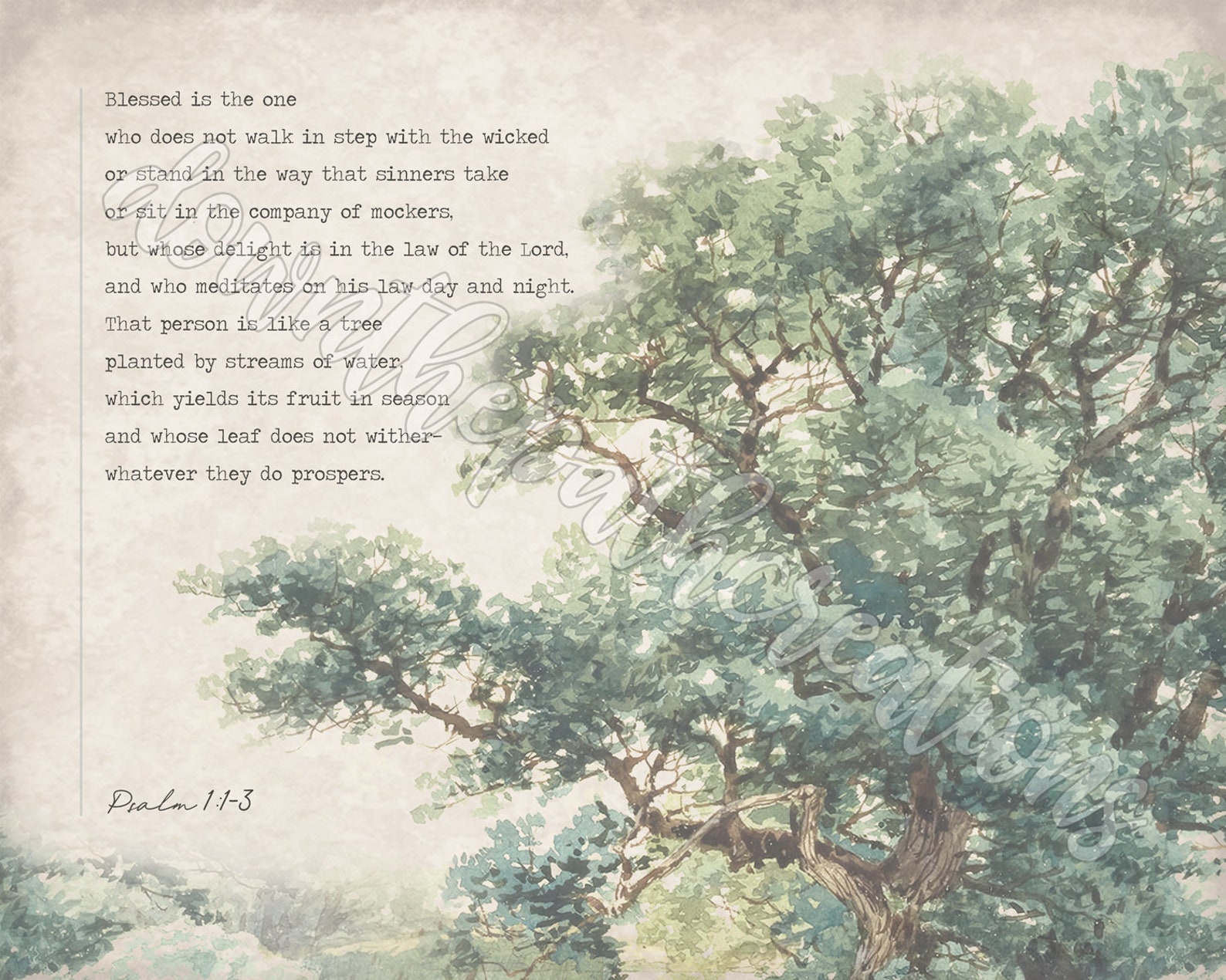 Psalm 1 Printable You Shall Be a Tree Print INSTANT - Etsy