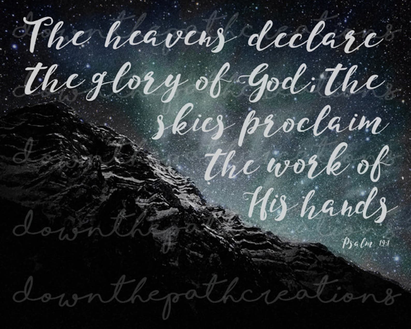 The Heavens Declare the Glory of God, Psalm 19:1 INSTANT DOWNLOAD Stars ...